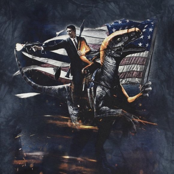 The Mountain | Shirts | The Mountain Mens Ronald Reagan Velociraptor ...